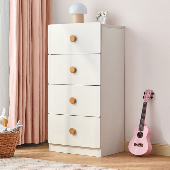 LINSY Kids Furniture White Color Cabinet With 4 Drawers LS236E1-A ...