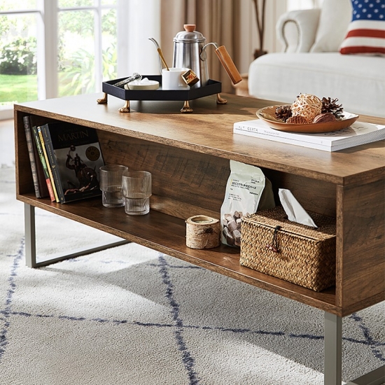 Brown Color Simple Wood Coffee Table For Living Room LH022L5-D ...