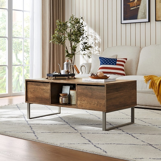 Brown Color Simple Wood Coffee Table For Living Room LH022L5-D ...