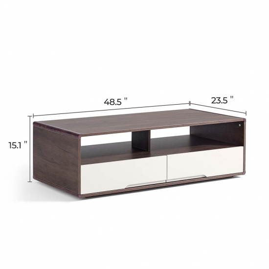 Modern White Color Rectangle Coffee Table With Storage EF1L-HW ...