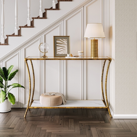 America Style White Color Console Table With Metal TB6039 Manufacturers ...