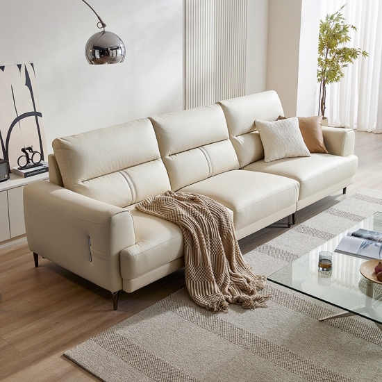 Beige Color Living Room Upholstered Sofa With Leather BS279-A ...