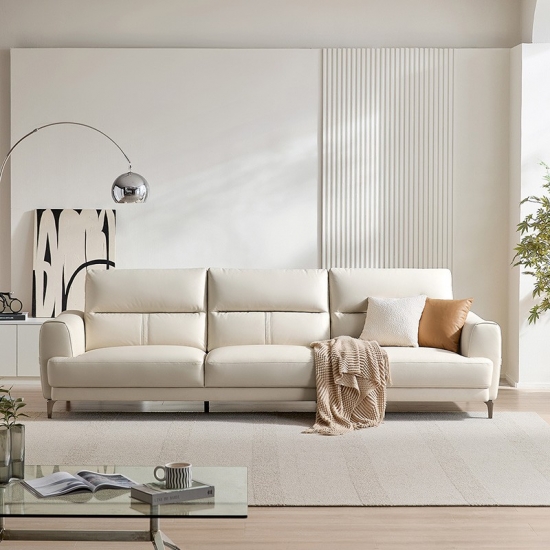 Beige Color Living Room Upholstered Sofa With Leather BS279-A ...